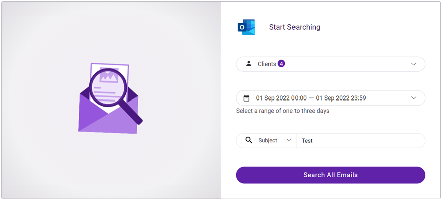 Performing a live email search